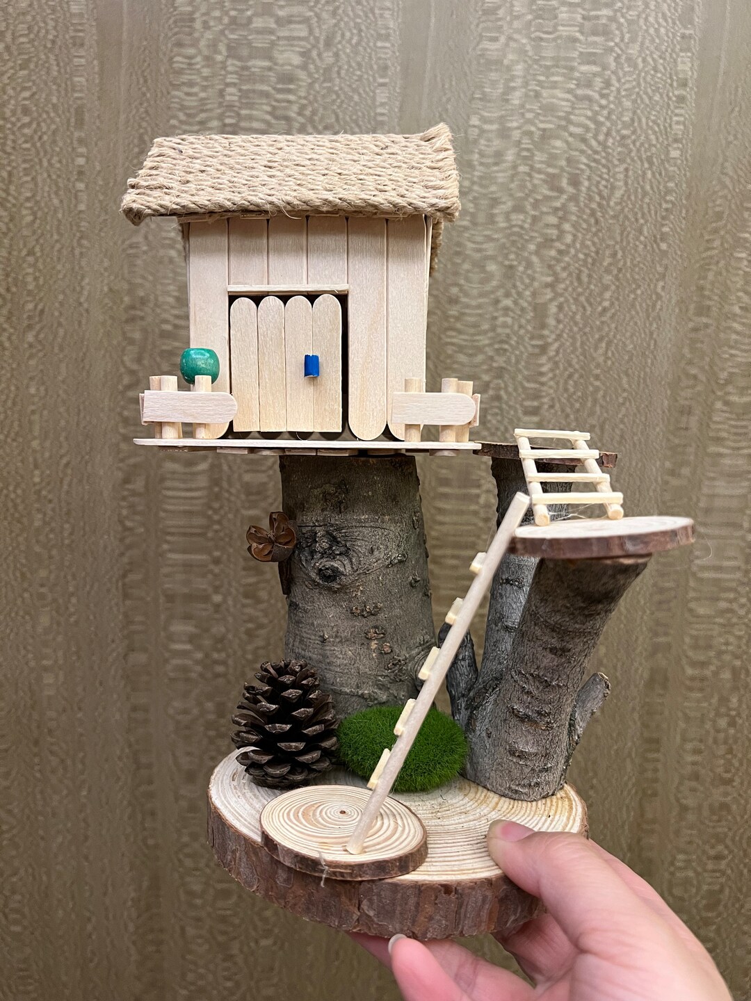 DIY Treehouse Model Kit Wooden Miniature House With Led - Etsy
