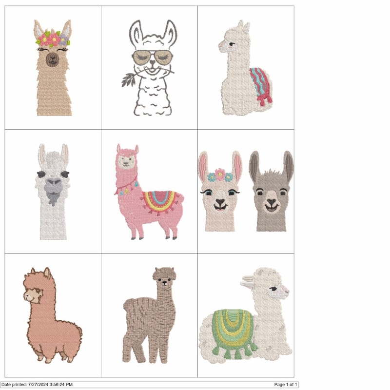 Llama Embroidery Design Pes - Etsy