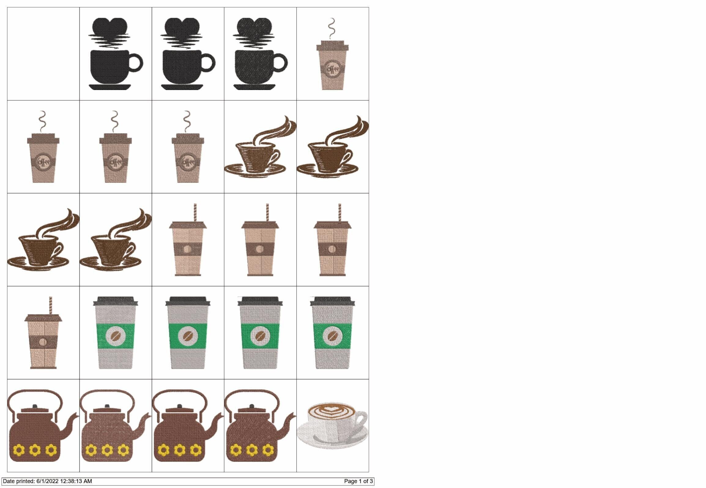 Coffee Shop Embroidery Machine Design PES JEF HUS Dst Exp Vp3 - Etsy