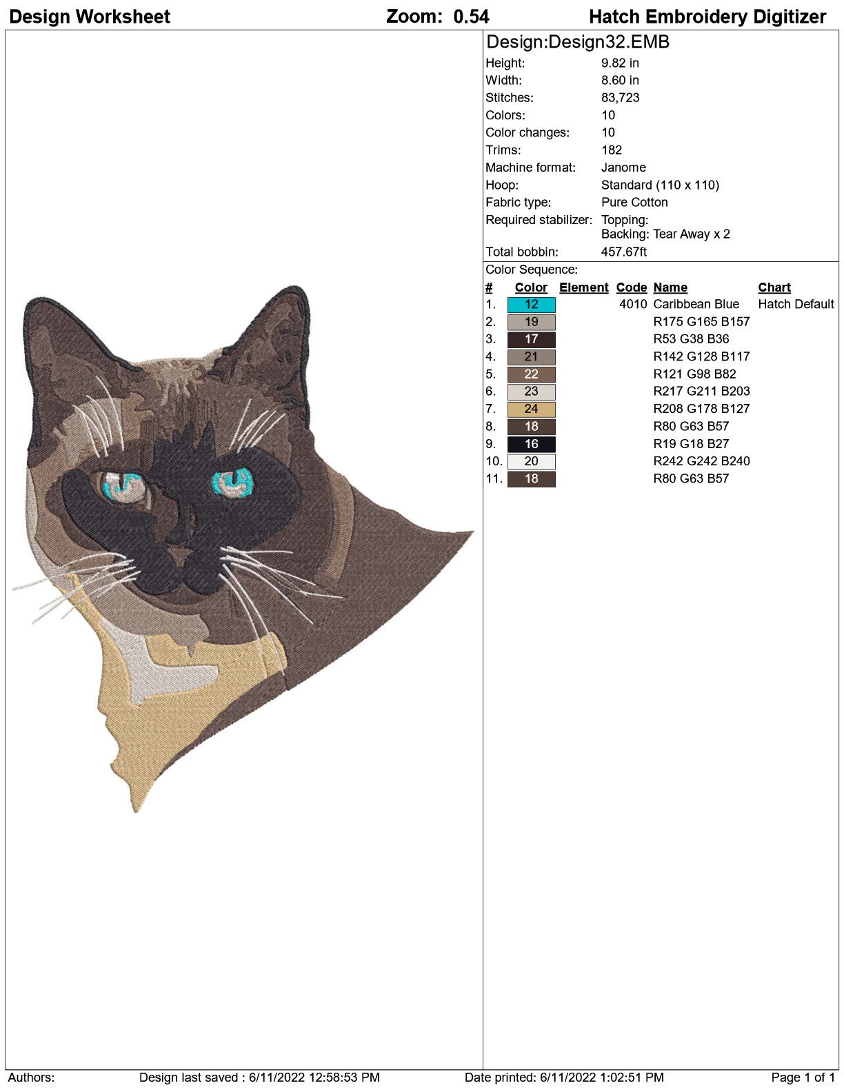 SIAMESE CAT Embroidery Machine Design PES Hus Dst Jef Exp Vp3 - Etsy