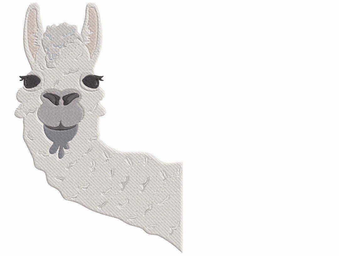 LLAMA PEEKING AROUND Corner Embroidery Machine Design Pes Hus Dst Jef ...