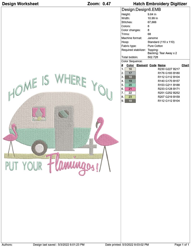 Reto Rv Camper Embroidery Machine Design PES HUS DST Jef Exp - Etsy