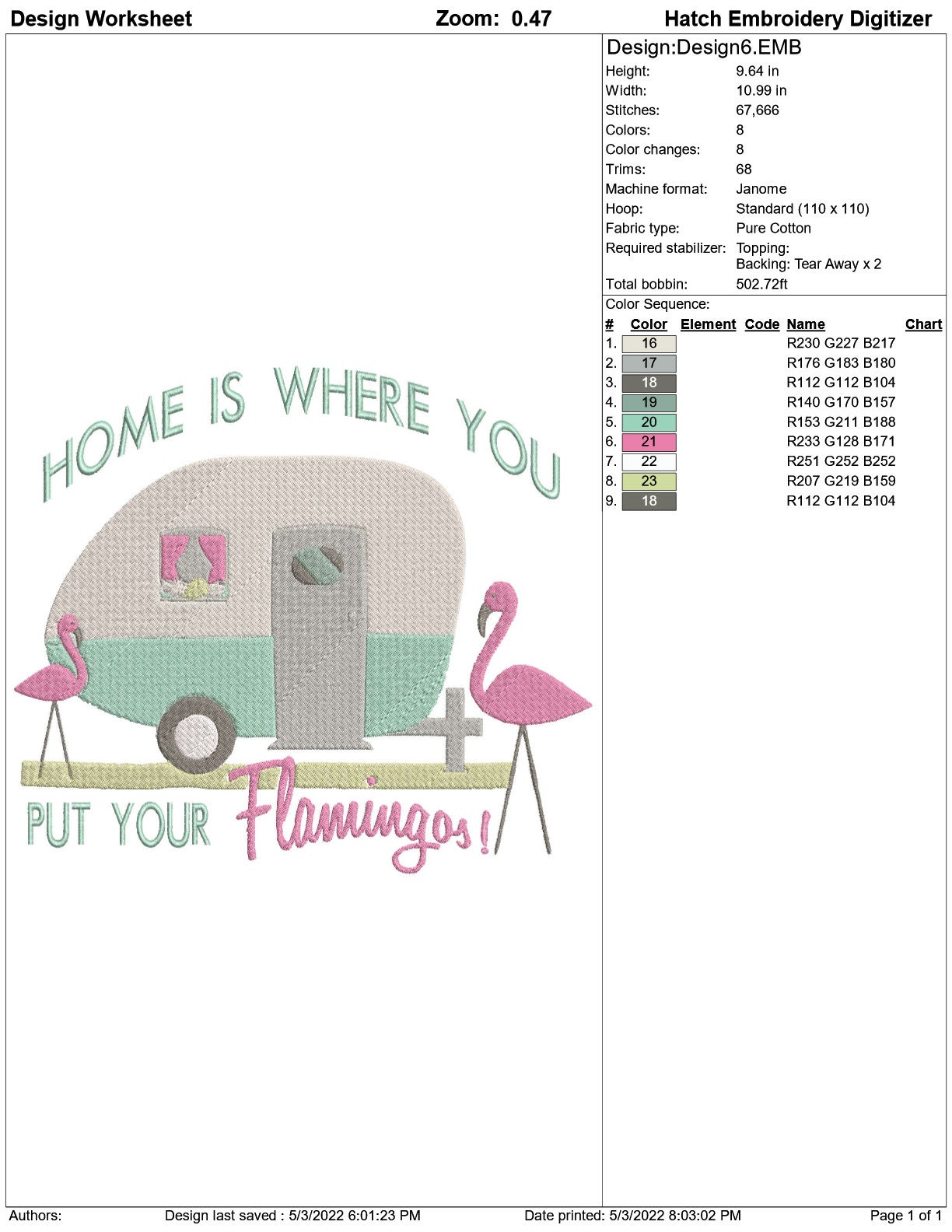 Reto Rv Camper Embroidery Machine Design PES HUS DST Jef Exp - Etsy