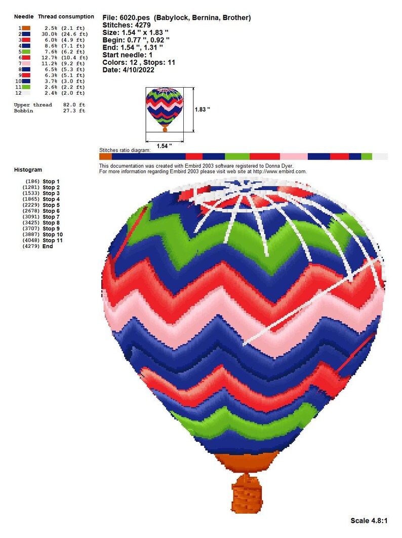 Hot Air Balloons Embroidery Machine Design PES HUS JEF Exp Dst Xxx Vp3 ...
