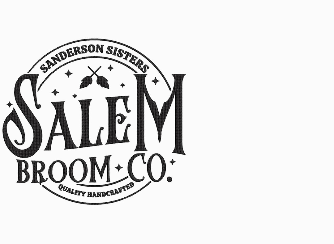 Halloween Salem Broom Co. Embroidery Machine Design PES HUS JEF Exp Dst ...