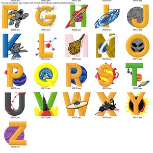 10 DIFFERENT CHARACTER ALPHABET Sets Embroidery Machine Design Pes - Etsy