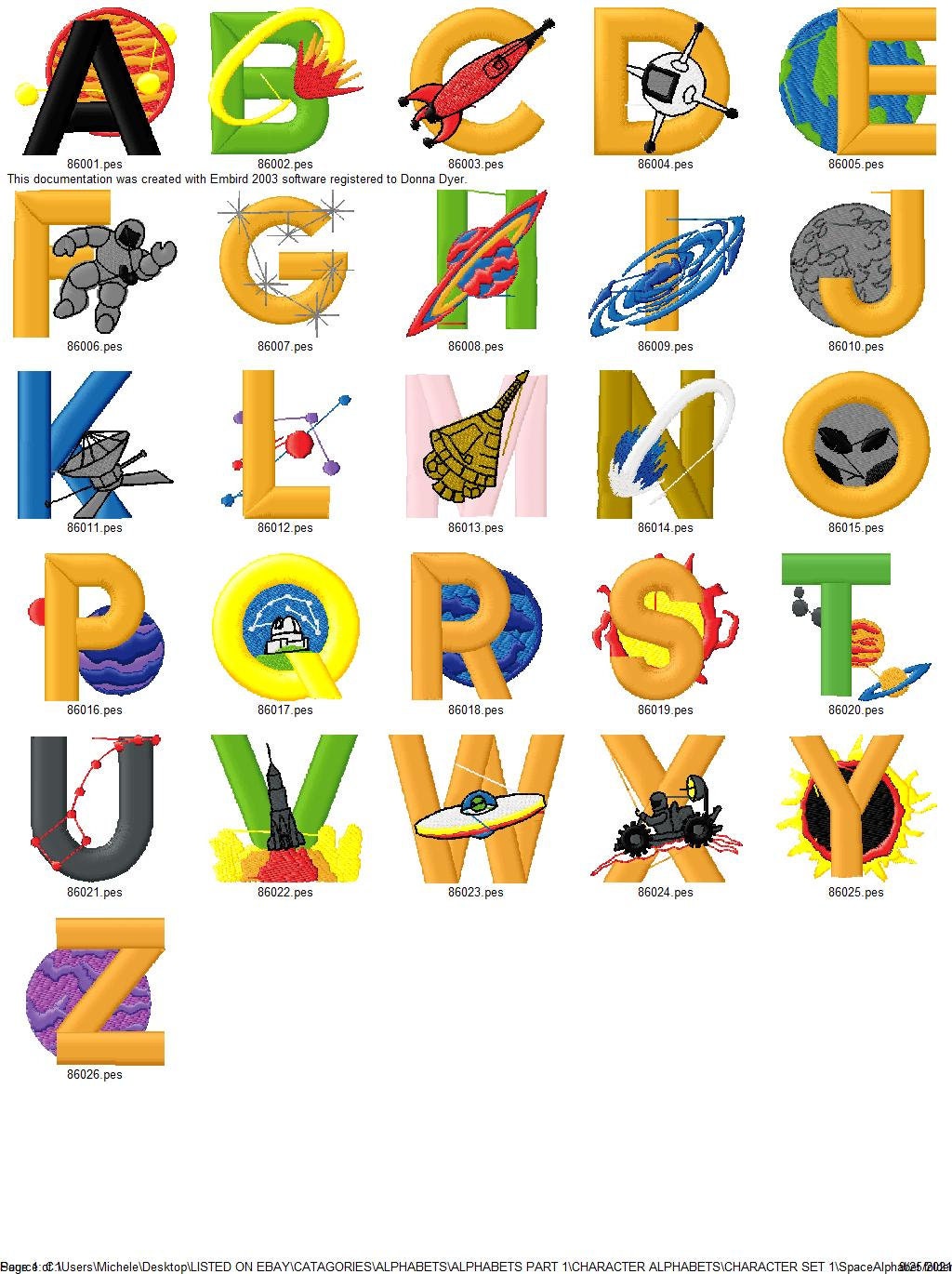 10 DIFFERENT CHARACTER ALPHABET Sets Embroidery Machine Design Pes - Etsy