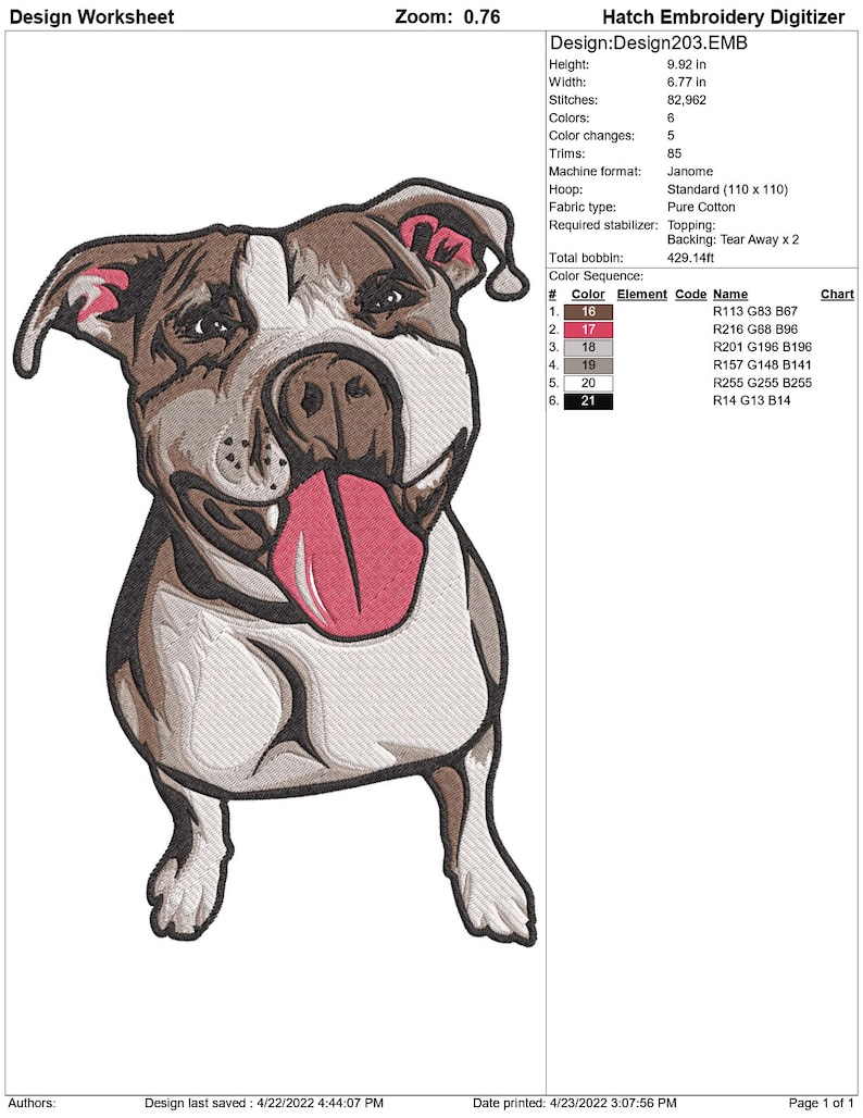 Pit Bull Dog Embroidery Machine Design PES HUS DST Jef Exp Vp3 Xxx - Etsy