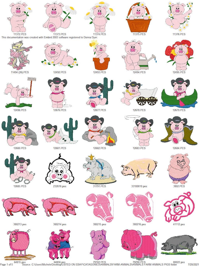 Collection Over 150 Pigs Embroidery Machine Design PES - Etsy