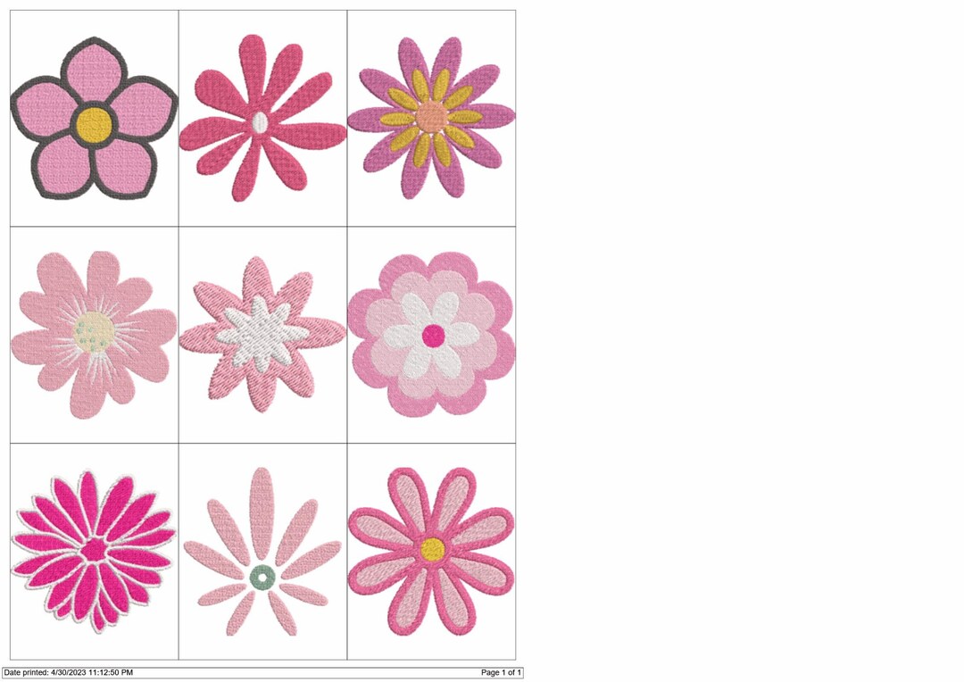 Single Pink Flowers Embroidery Machine Design PES JEF HUS Dst Exp Vp3 ...