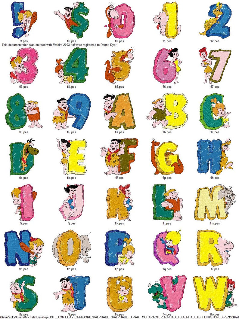 10 DIFFERENT CHARACTER ALPHABET Sets Embroidery Machine Design Pes - Etsy
