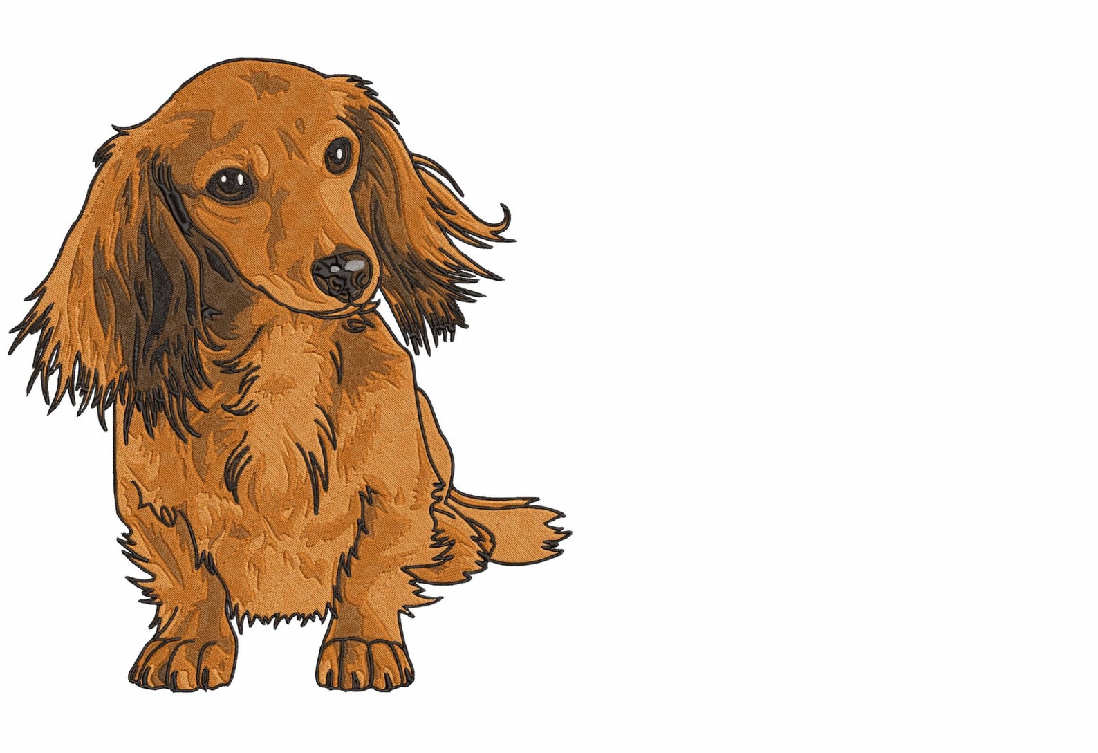 Cute Dachshund Puppy Dog Embroidery Machine Design PES HUS DST Jef Exp ...