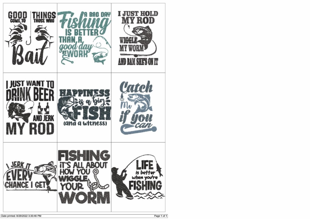 FISHING QUOTES 03 Embroidery Machine Design Pes Jef Hus Dst Exp Vp3 Xxx ...