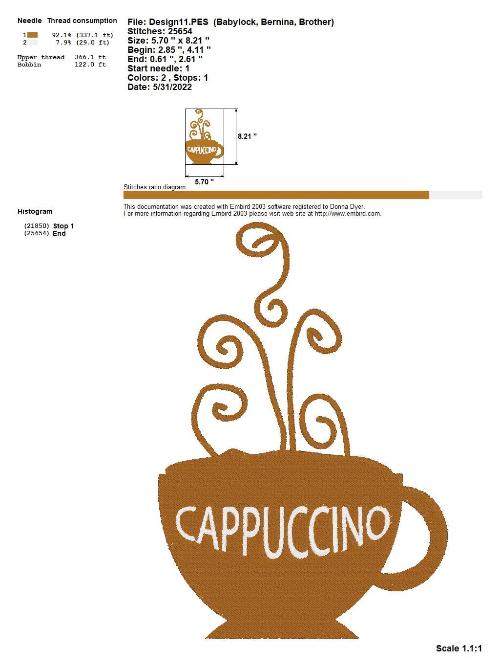 Coffee Shop Embroidery Machine Design PES JEF HUS Dst Exp Vp3 - Etsy