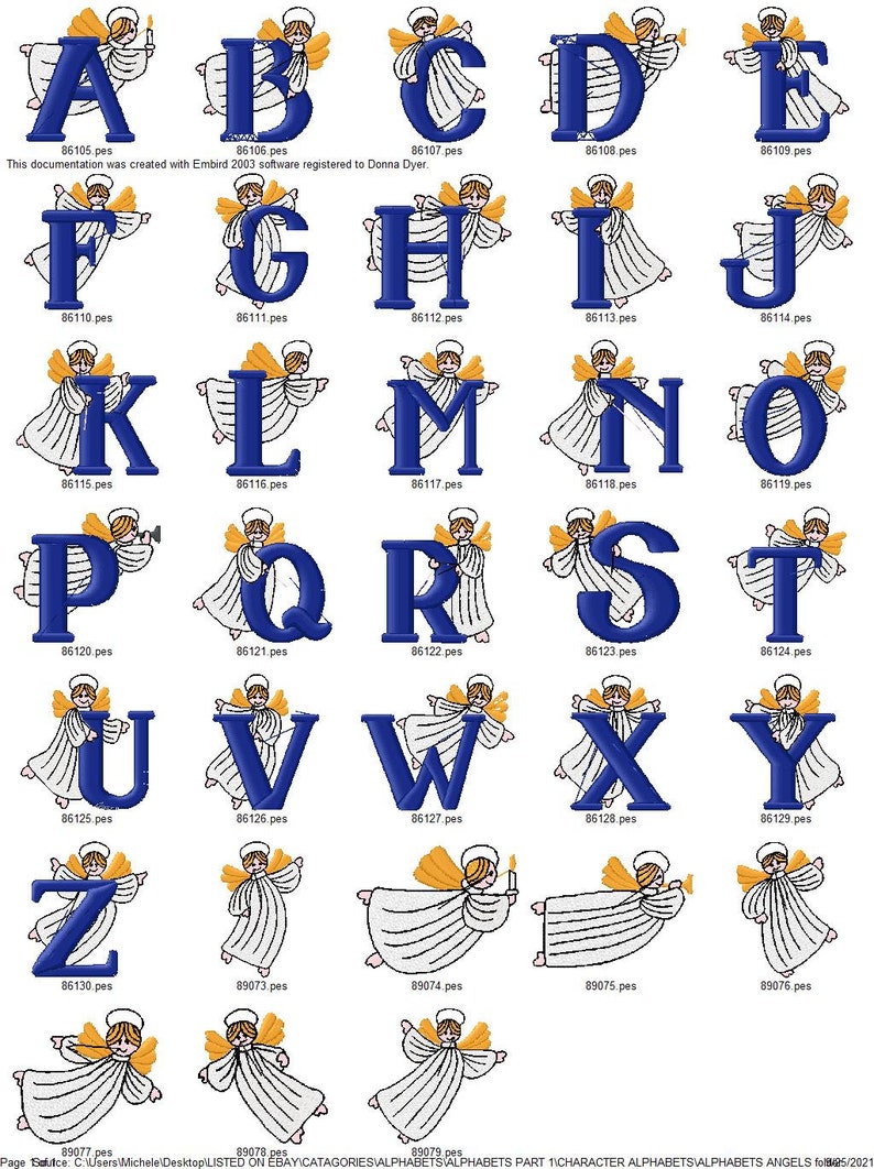 10 DIFFERENT CHARACTER ALPHABET Sets Embroidery Machine Design Pes - Etsy
