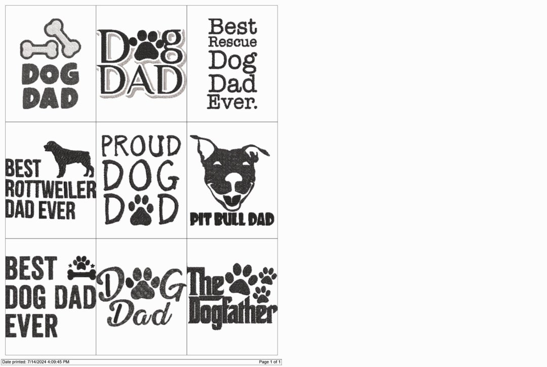 DOG DAD QUOTES 01 Embroidery Machine Design Pes Jef Hus Dst Exp Vp3 Xxx ...