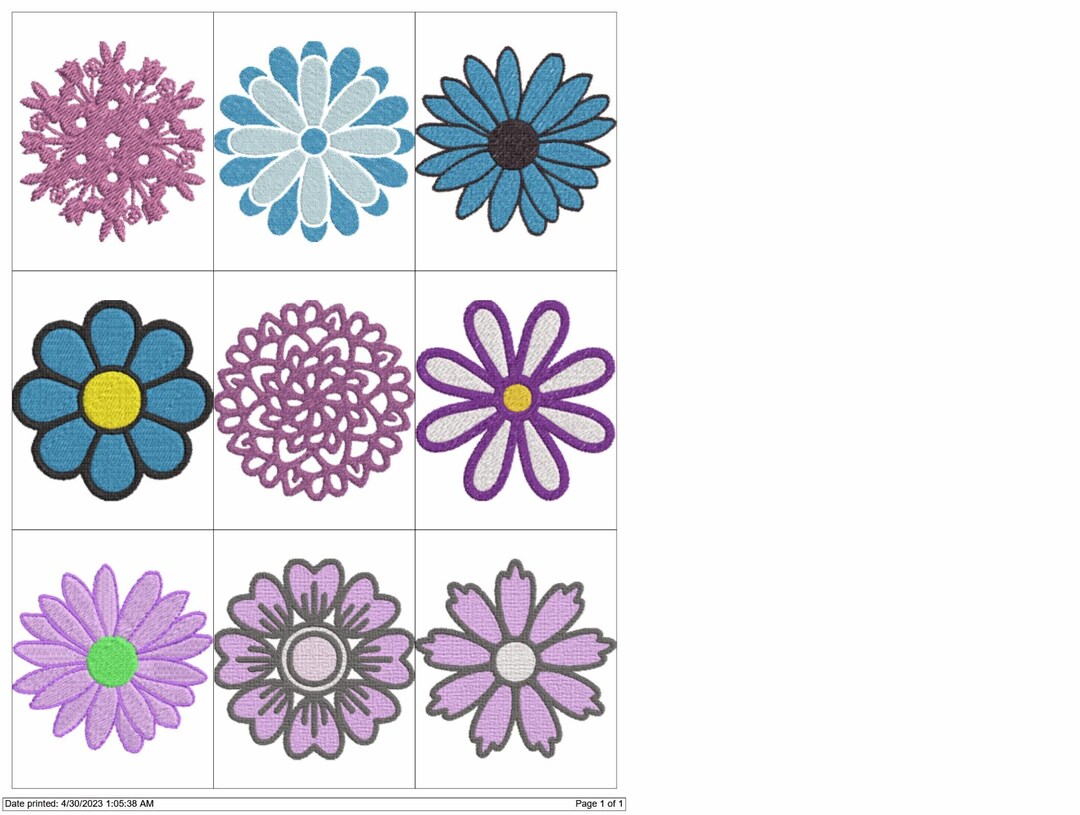 Single Spring Flowers Embroidery Machine Design PES JEF HUS Dst Exp Vp3 ...