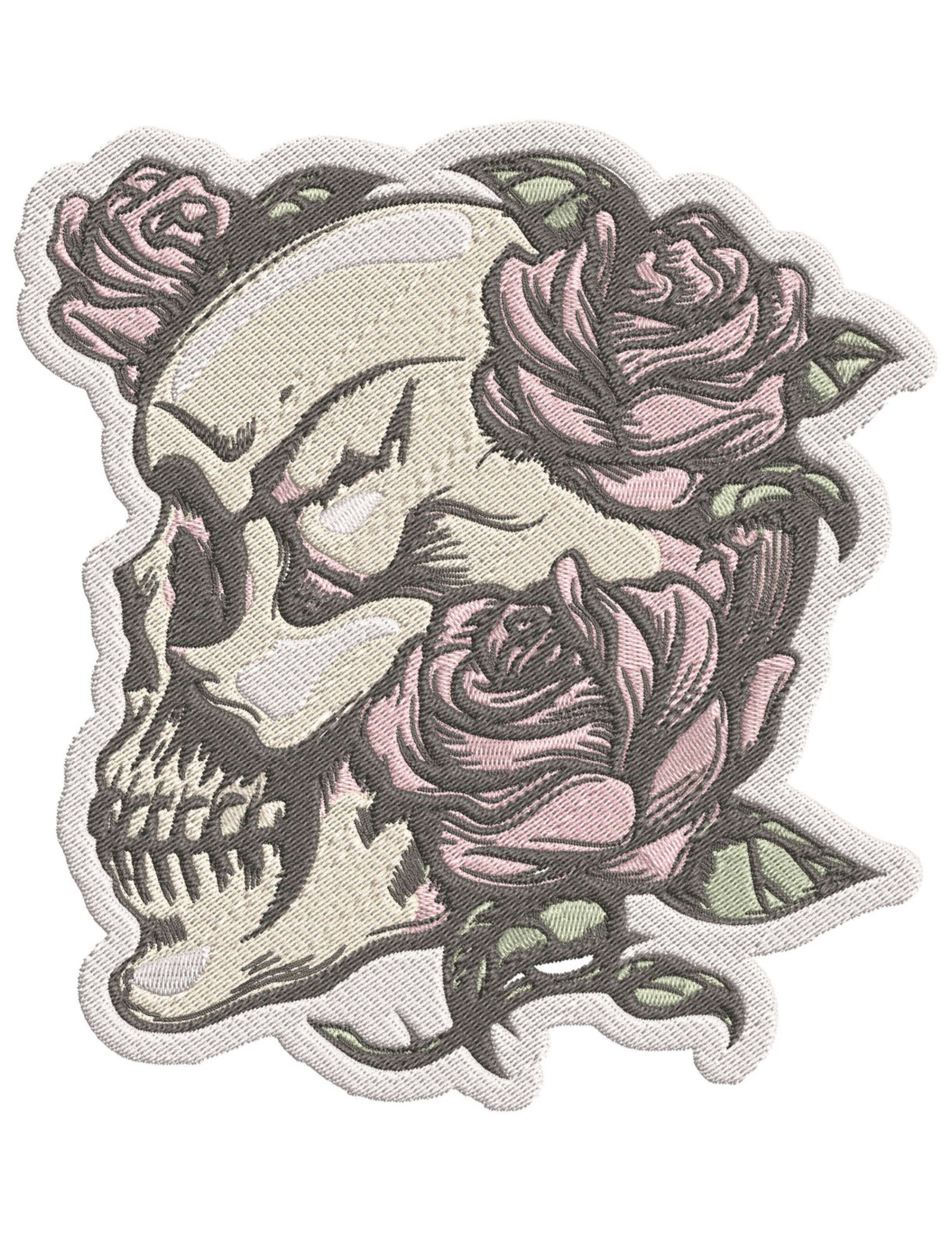 Skull With Roses Embroidery Machine Design PES HUS DST Jef Exp Vp3 Xxx ...