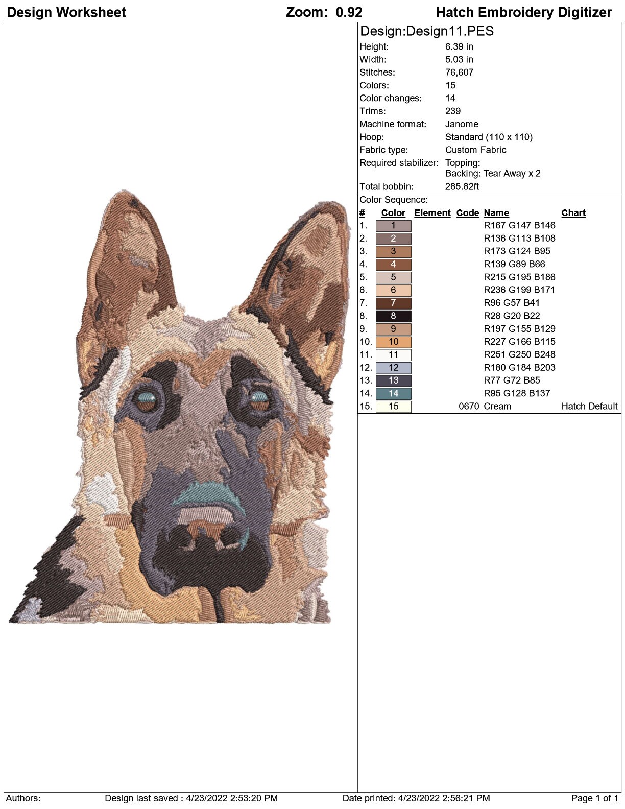 German Shepherd Dog Embroidery Machine Design PES HUS DST Jef - Etsy