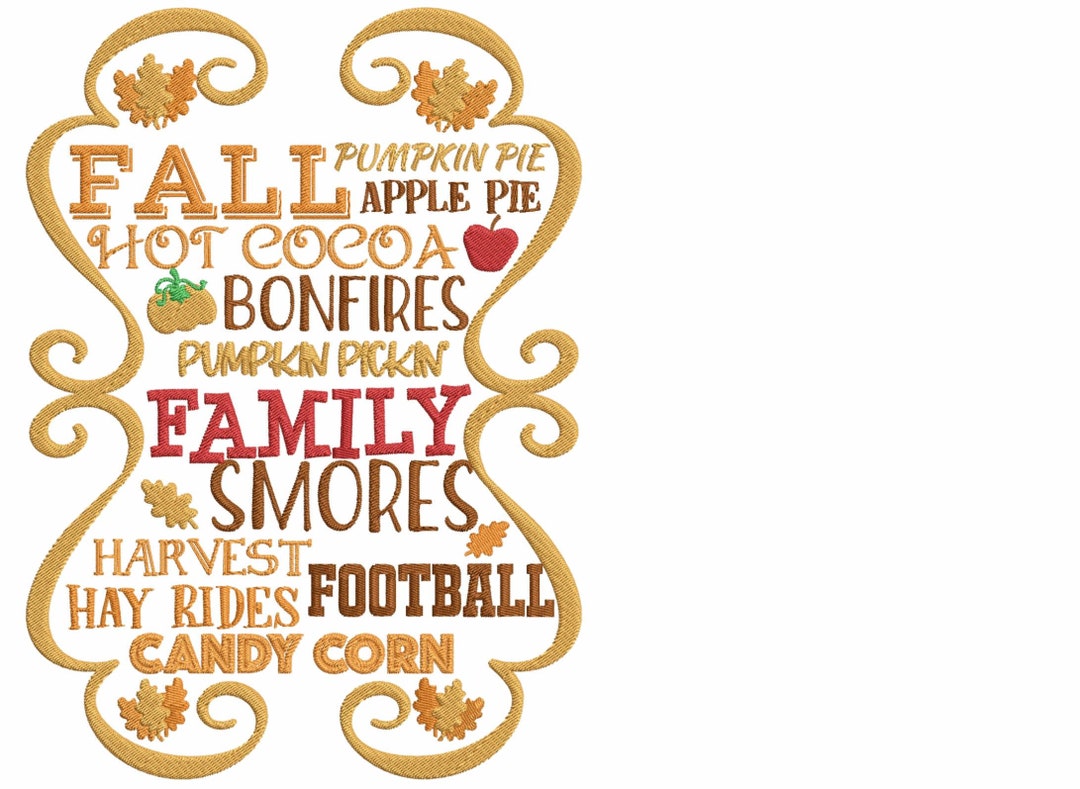 FALL QUOTE Embroidery Machine Design PES Hus Dst Jef Exp Vp3 Xxx - Etsy