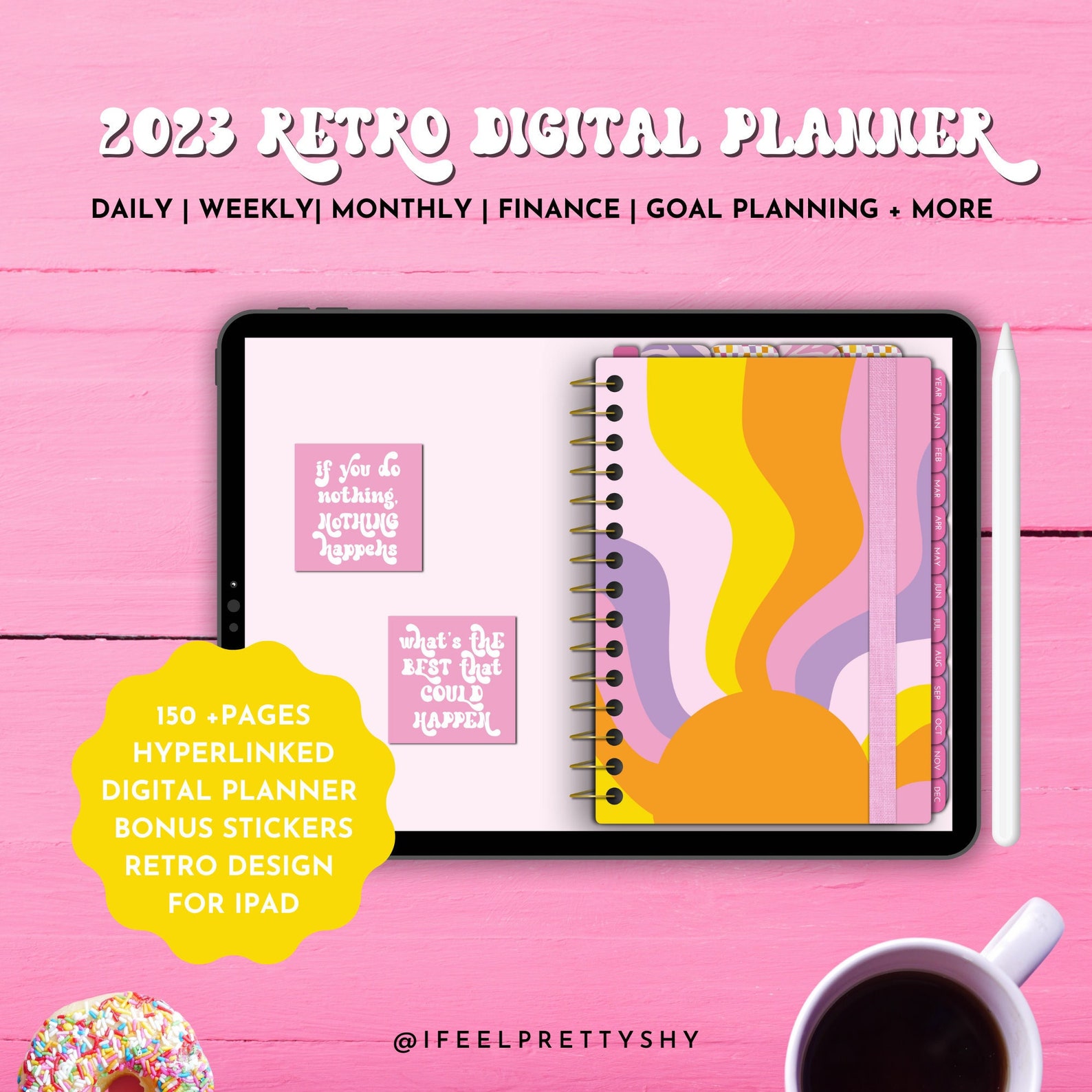 Life Digital Planner Retro Planner Goodnotes Noteshelf - Etsy