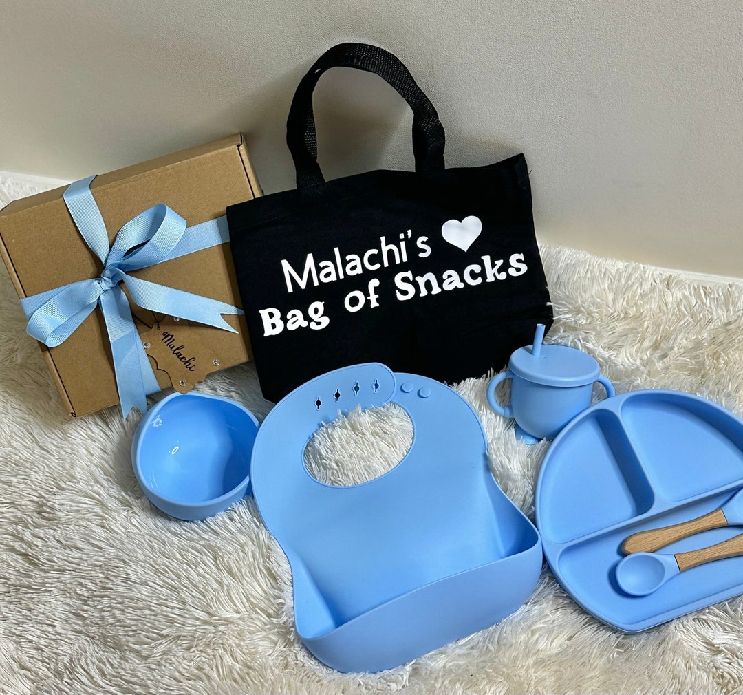 Silicone 6-piece Baby Dinnerware Set Suction Plate and Bowl With Wooden ...