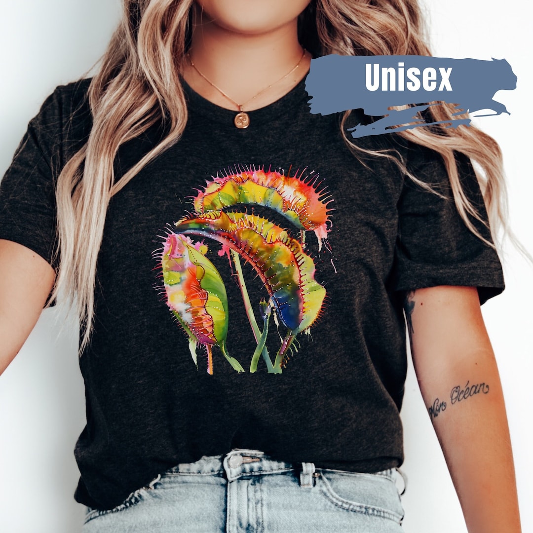 Venus Flytrap Vibrant Color Shirt | Venus Flytrap Shirt | Plant Mom T Shirt | Venus Flytrap Tee ...