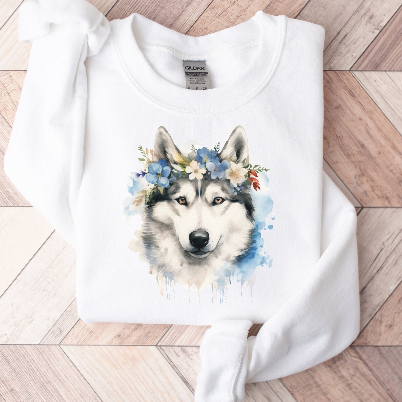 Boho Husky Sweatshirt | Husky Mom Gift | Husky Sweater | Dog Crewneck ...