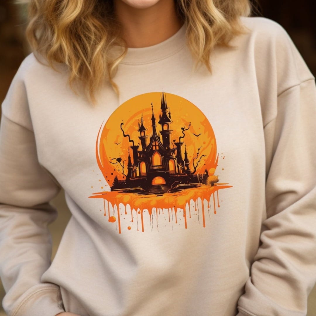 Halloween Haunted House Sweatshirt | Haunted House Crewneck | Spooky ...