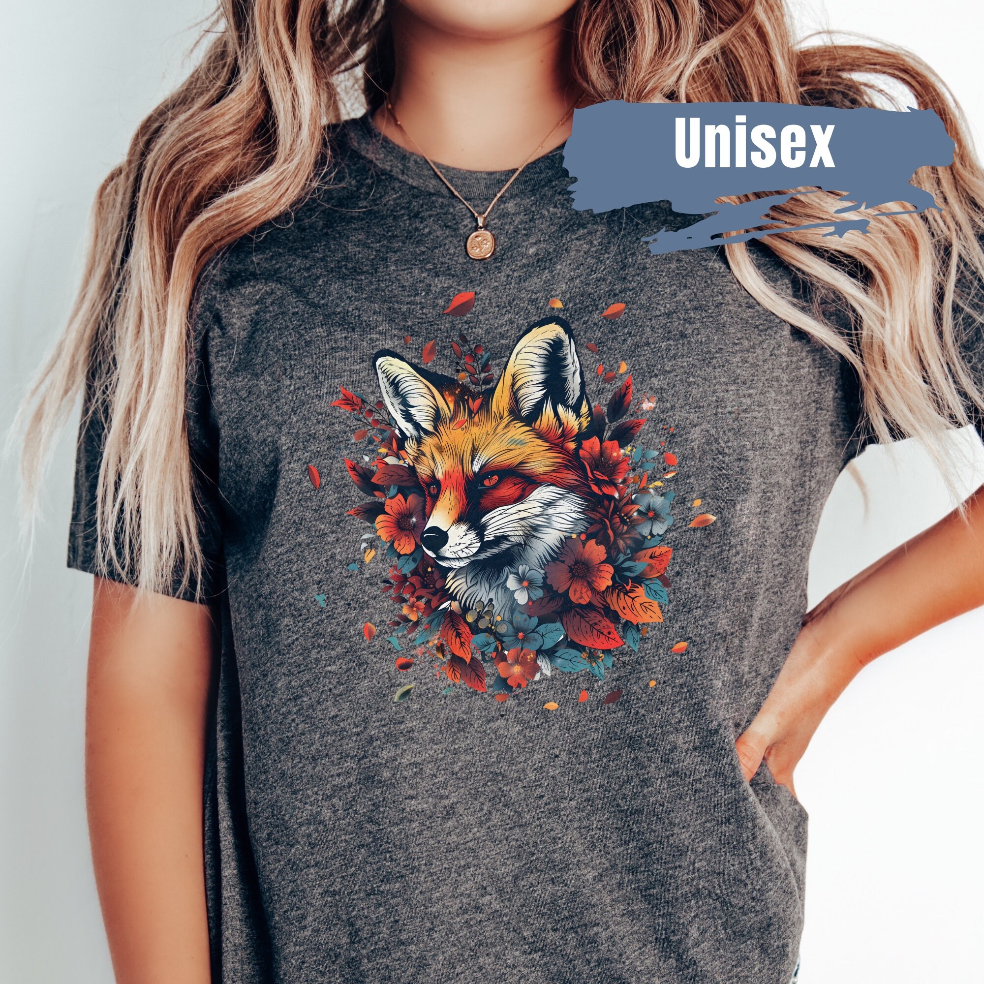 Colorful Cute Red Fox Shirt | Animal Lovers T Shirt for Women | Shirt ...
