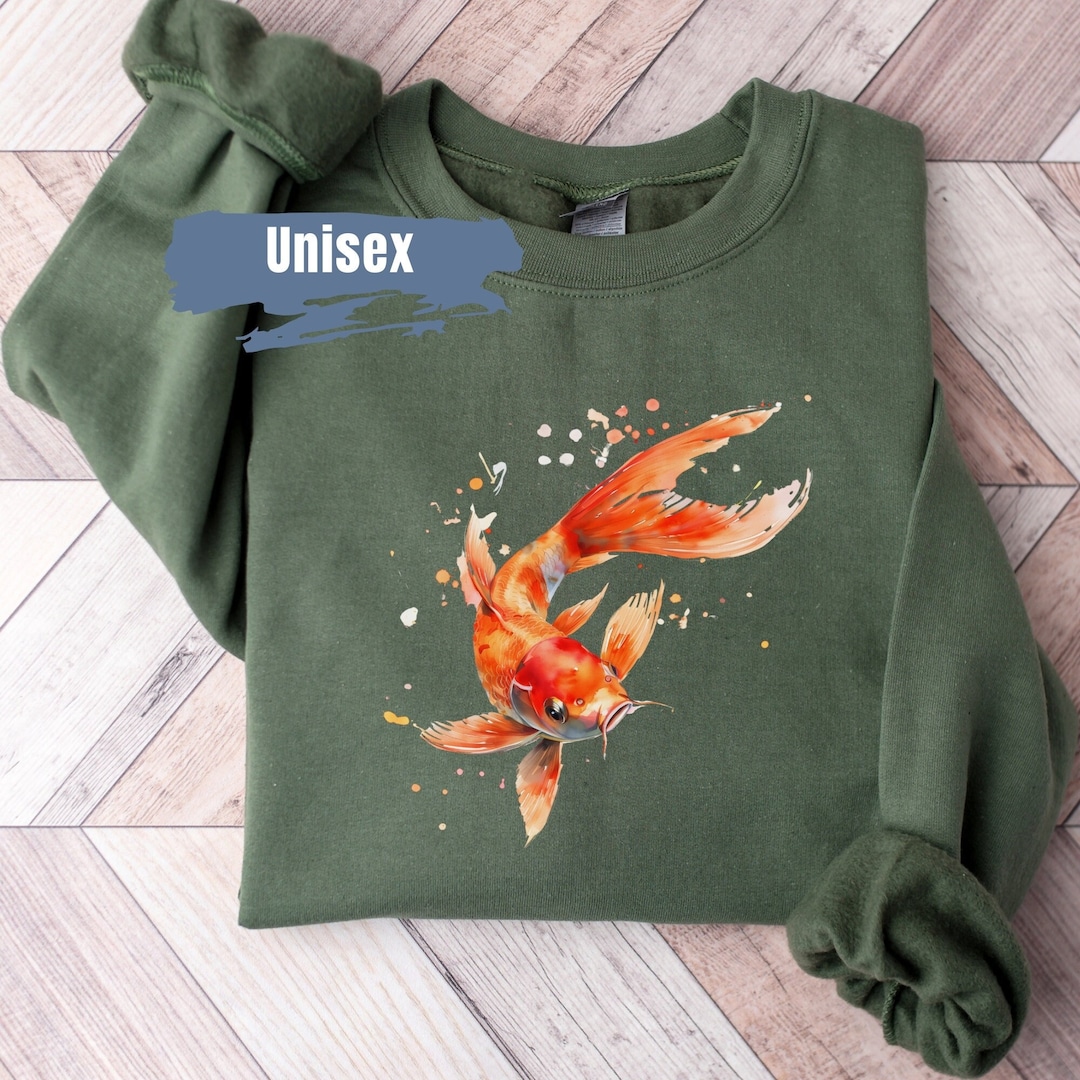 Goldfish Vibrant Color Sweatshirt | Goldfish Sweater | Goldfish Lover ...