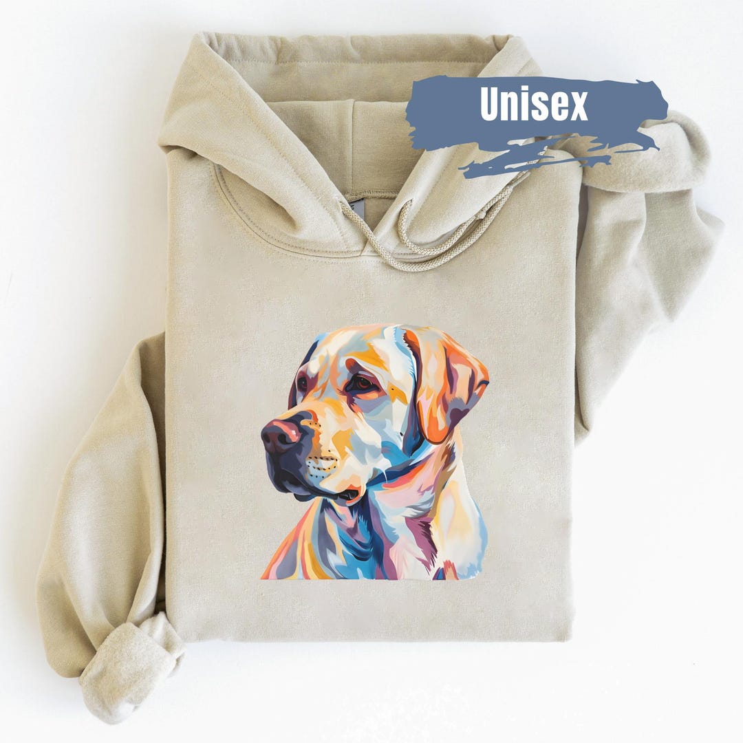 Cute Labrador Retriever Vibrant Color Hoodie | Labrador Mom Hooded ...