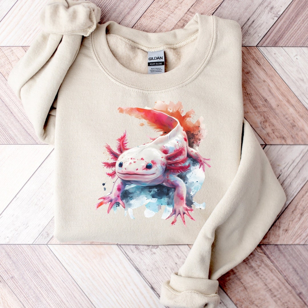 Axolotl Vibrant Colorful Sweatshirt | Axolotl Lover | Salamander Lover ...