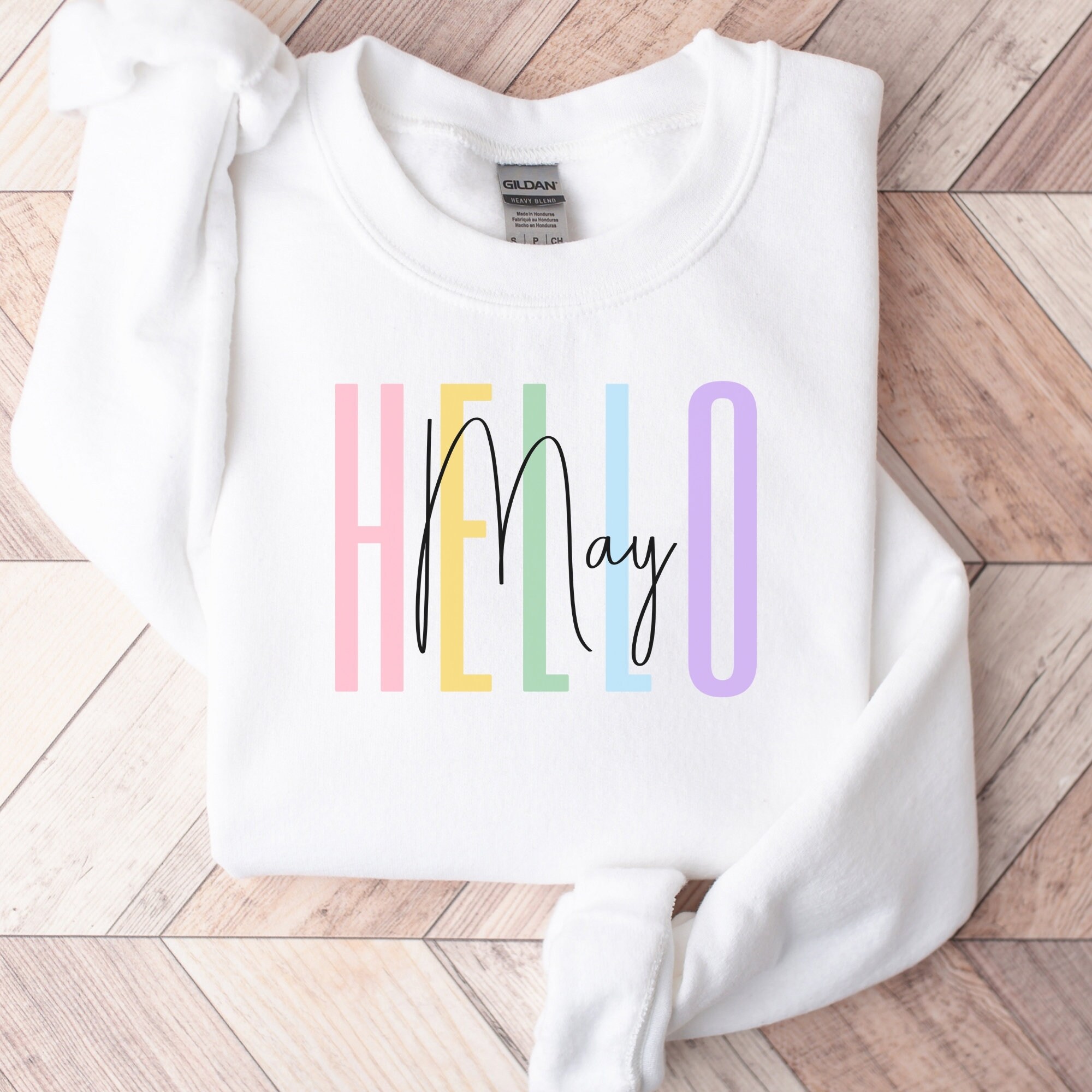 Cute Spring Sweatshirt Hello May Sweater Spring Flowers Shirt Spring ...