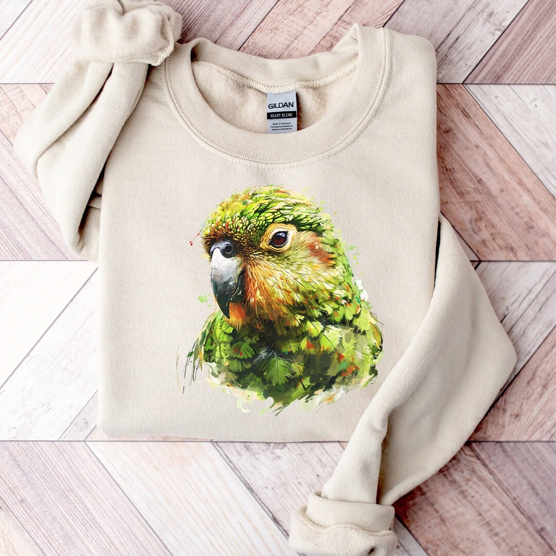 Kakapo Vibrant Color Sweatshirt | Bird Sweater | Parrot Lover Gift ...