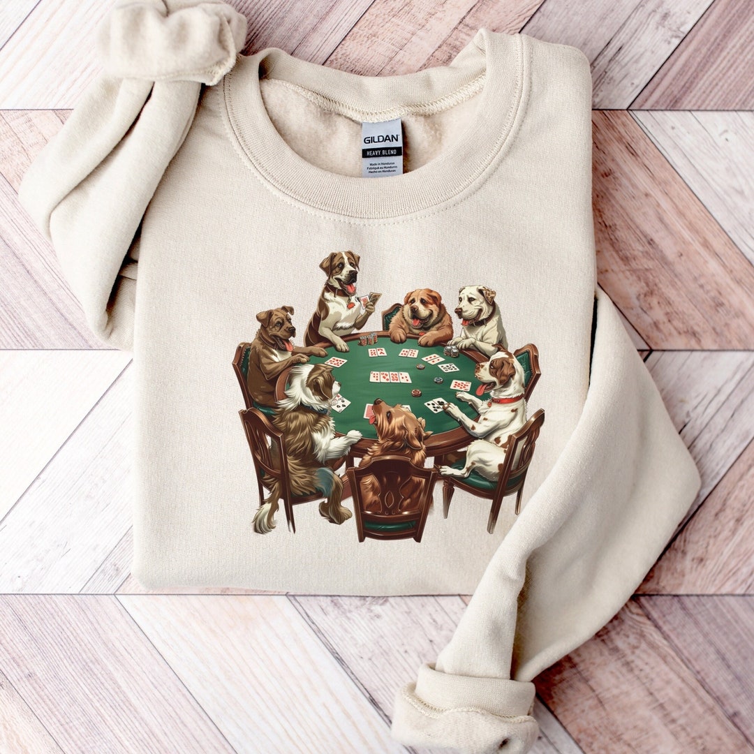 Dogs Playing Poker Sweatshirt | Dogs Playing Cards on a Shirt | Funny ...