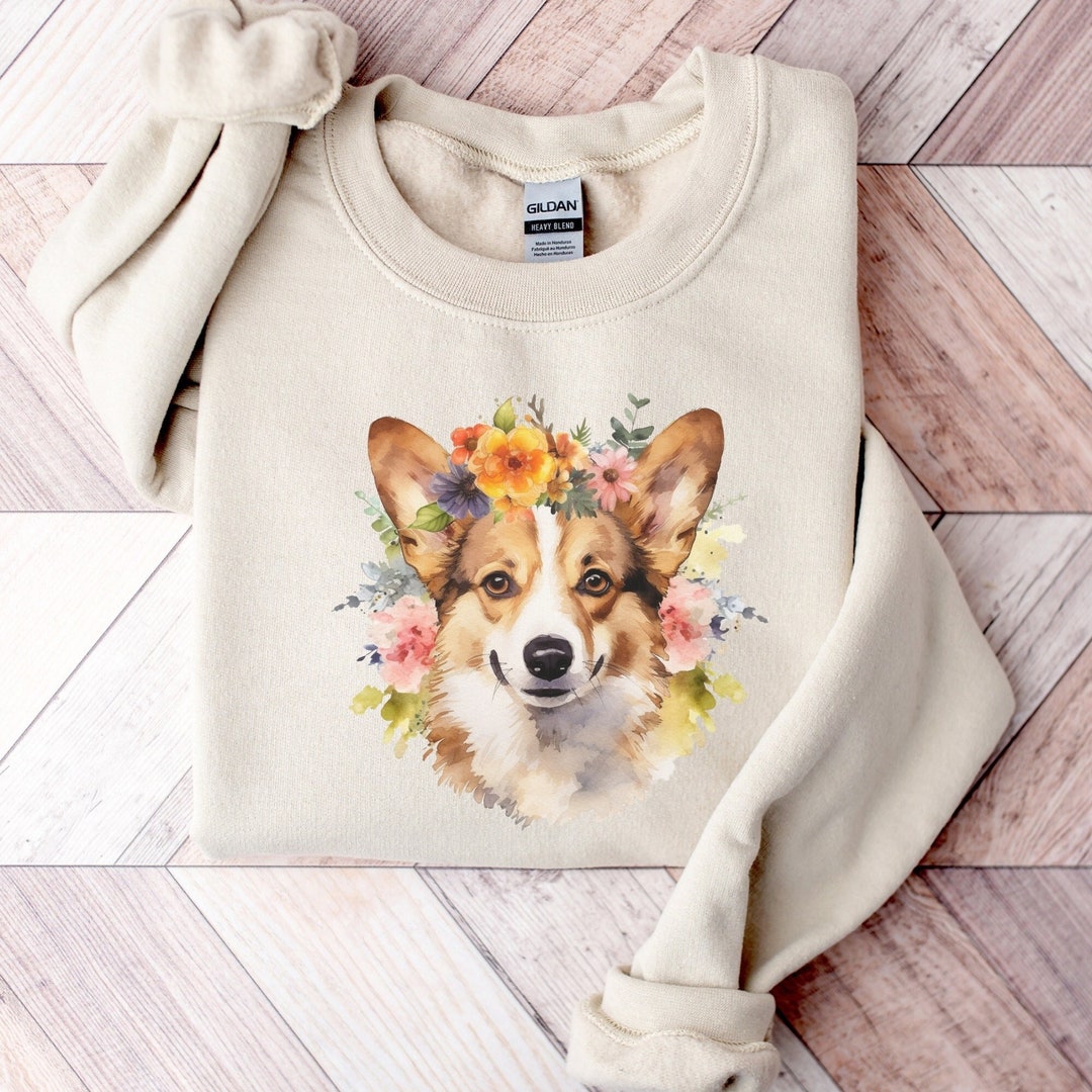 Corgi Flower Sweatshirt | Corgi Sweater | Dog Owner Gift | Pembroke ...