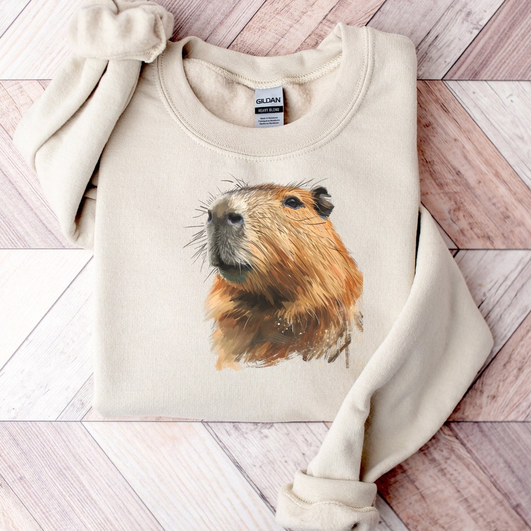 Cute Capybara Sweatshirt | Graphic Capybara Crewneck | Capybara Sweater ...