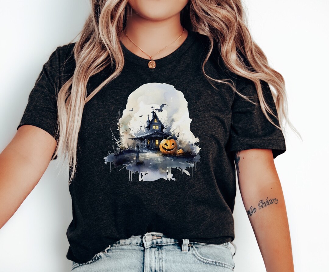 Haunted House Shirt | Spooky Season | Scary House Pumpkin Shirt ...
