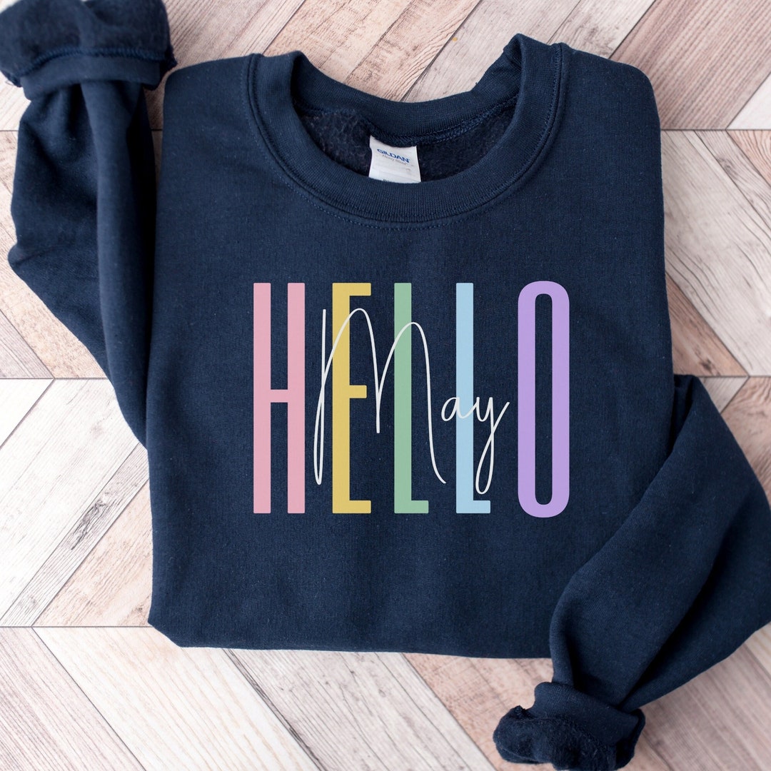 Cute Spring Sweatshirt | Hello May Sweater | Spring Flowers Shirt ...