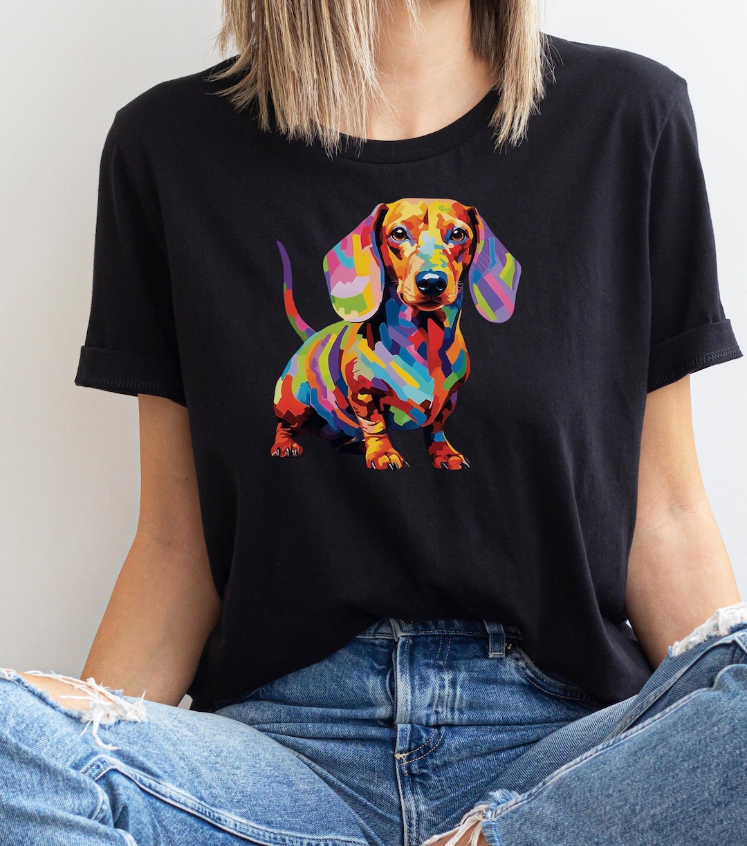 Wiener Dog Vibrant Colorful Shirt Graphic Dog Shirt Dog Mom Dog Dad ...