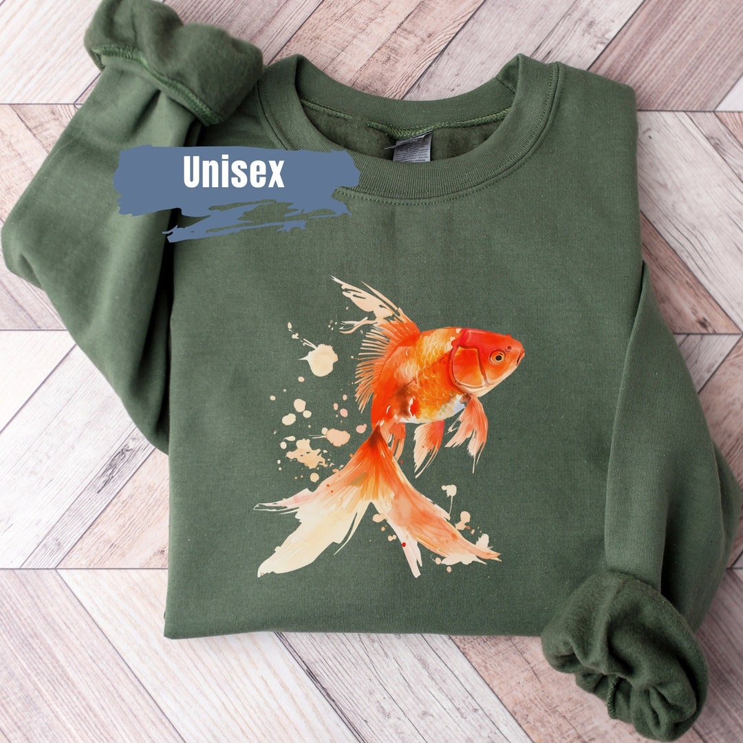 Goldfish Vibrant Color Sweatshirt | Goldfish Sweater | Goldfish Lover ...