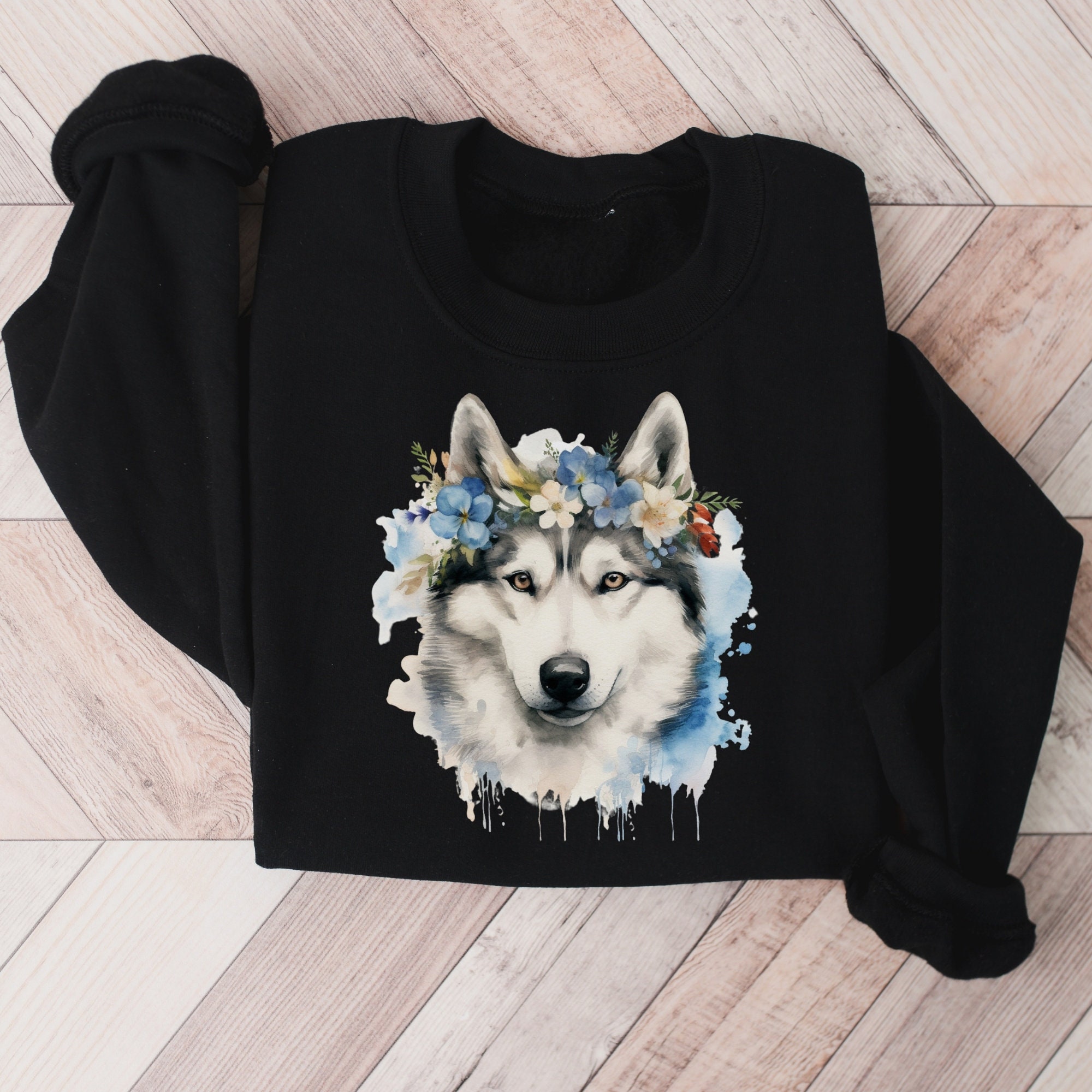 Boho Husky Sweatshirt | Husky Mom Gift | Husky Sweater | Dog Crewneck ...