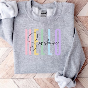 Cute Spring Sweatshirt | Hello Sunshine Sweater | Spring Flower Shirt ...