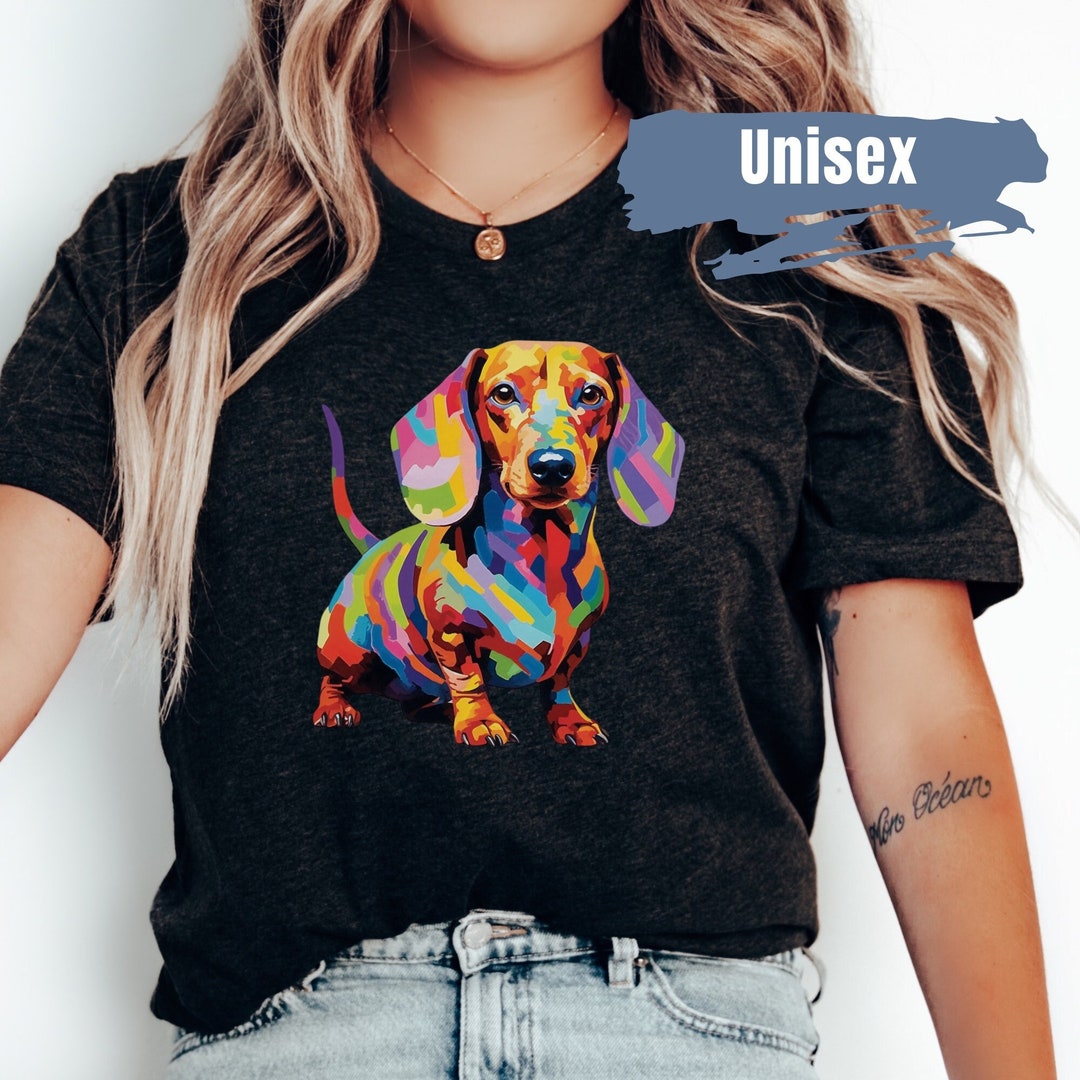 Wiener Dog Vibrant Colorful Shirt Graphic Dog Shirt Dog Mom Dog Dad ...