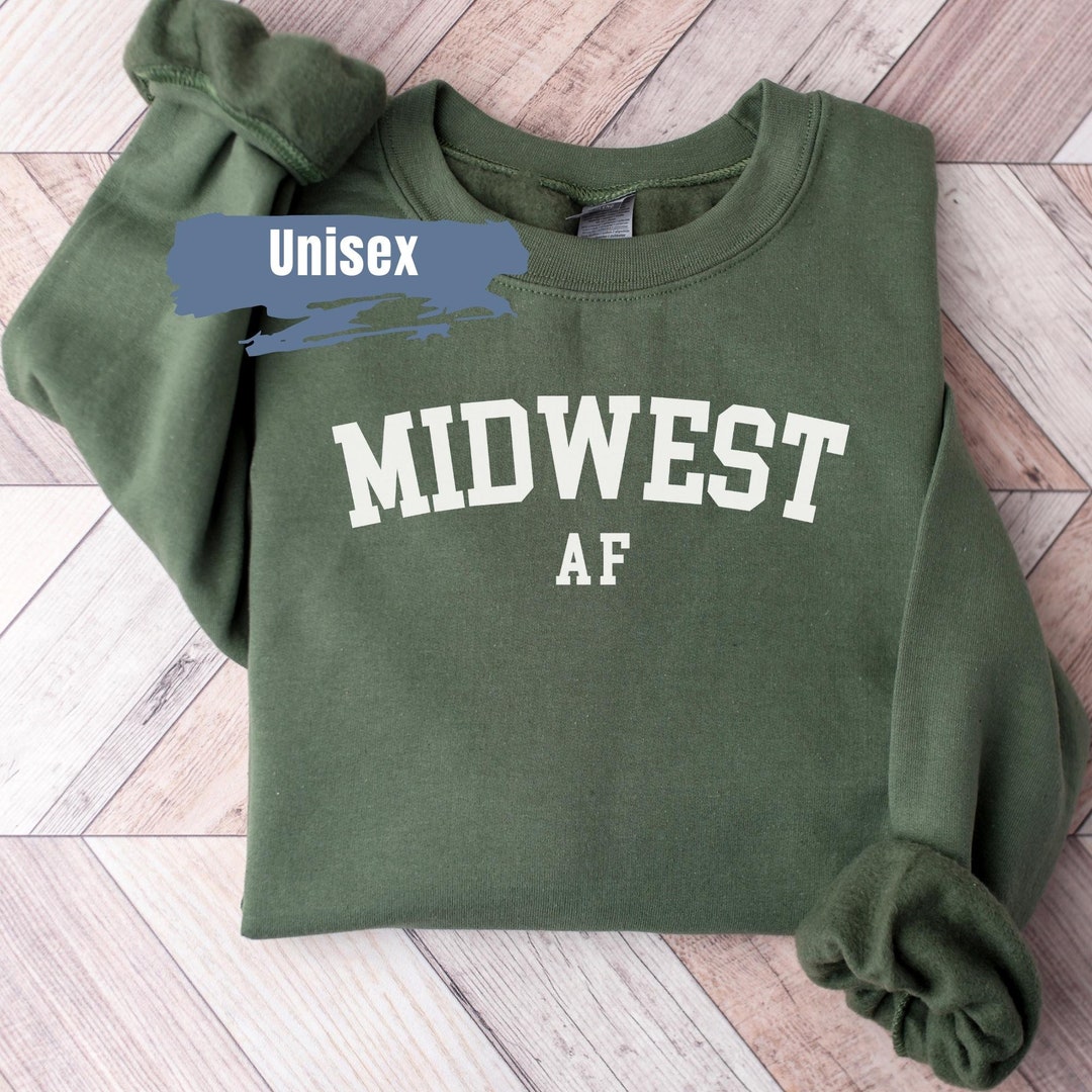 Midwest AF Sweatshirt | Midwestern Crewneck | Trendy Varsity Shirt ...