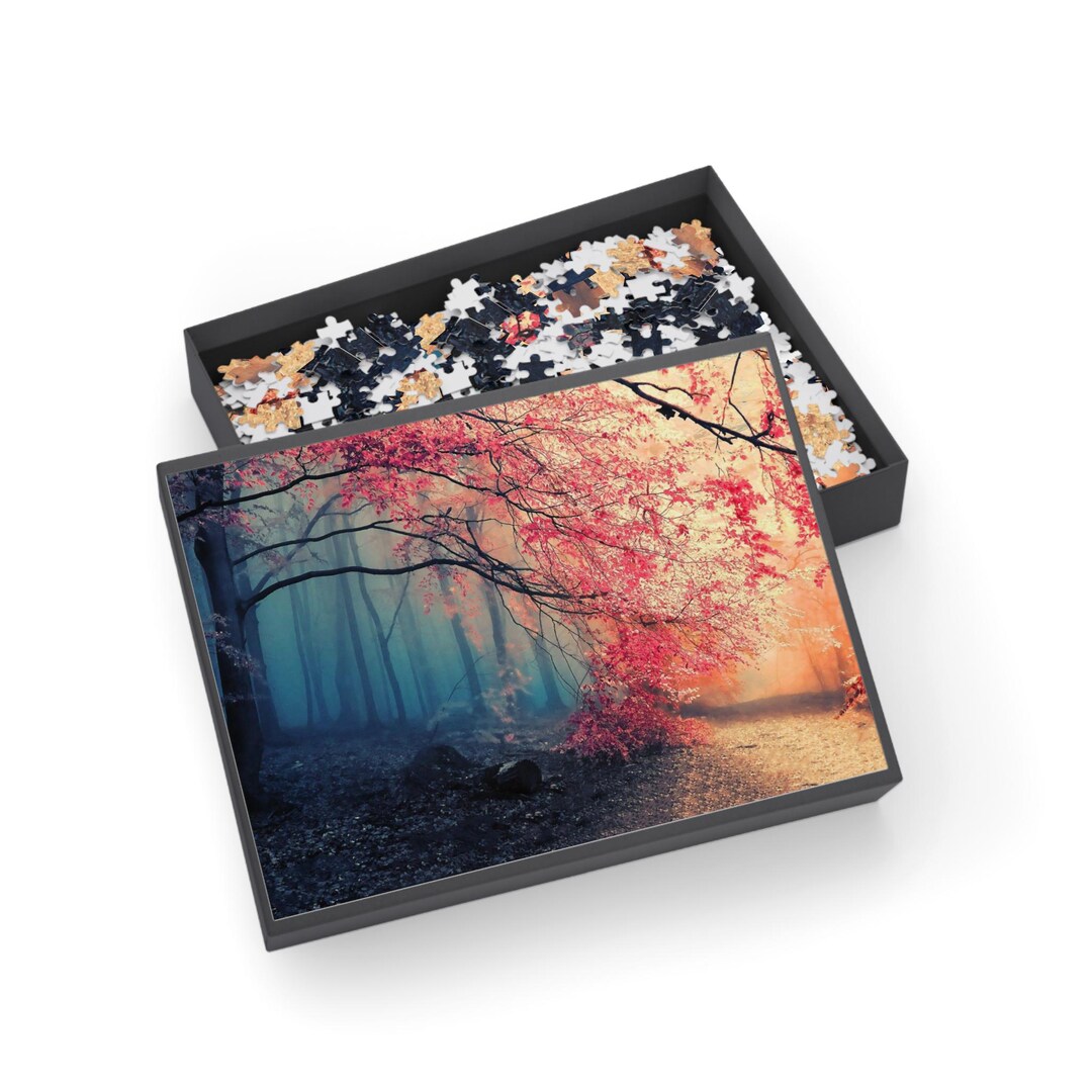 Puzzle, Moody Forest Jigsaw Puzzle, Nature Lover Gift, Relaxing Hobby ...