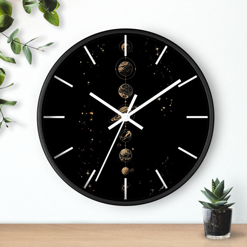 Cosmic Solar System Wall Clock, Celestial Decor for Astronomy Lovers, Unique Gift for Space ...