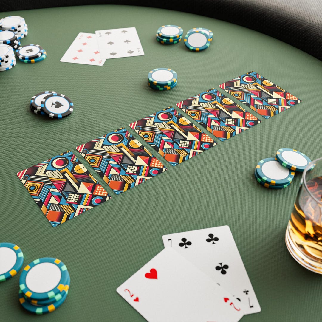 Geometric Retro Vibe Poker Cards Deck - Playing Cards for Game Night ...