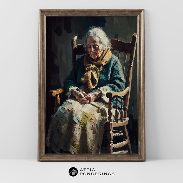 Old Lady in a Rocking Chair - Etsy